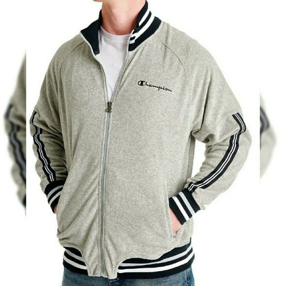 Champion | Jackets & Coats | Nwt Champion Terry Cloth Jacker Mens Gray ...